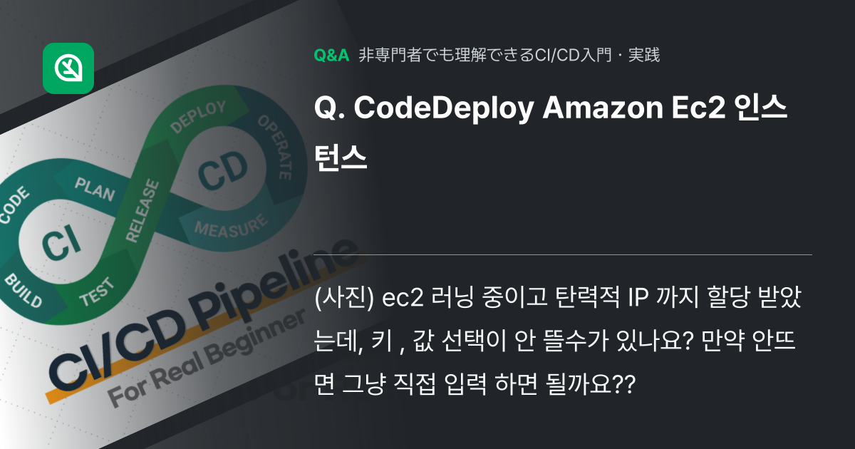 CodeDeploy Amazon Ec2 인스턴스 - Inflearn | コミュニティ Q&A
