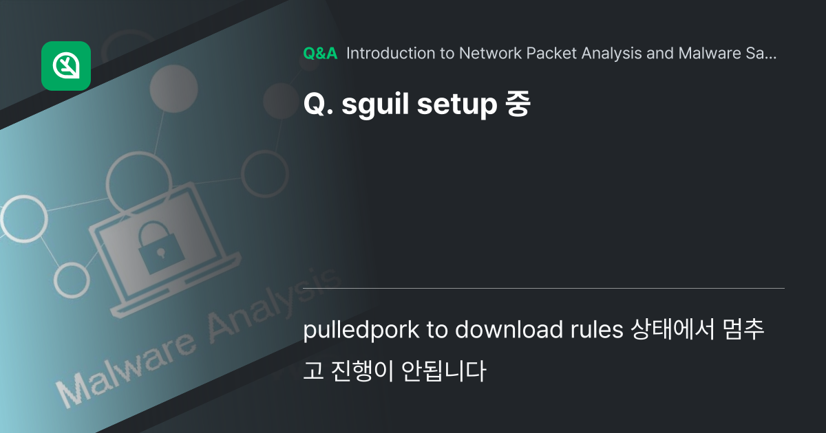 sguil setup 중 - Inflearn | Community Q&A
