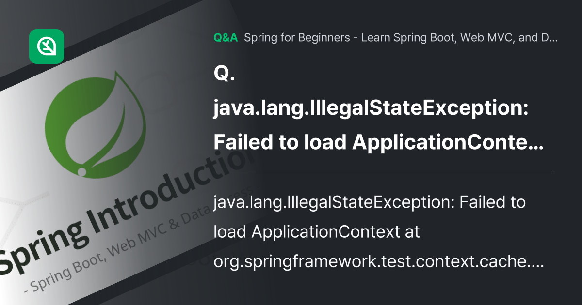 java.lang.IllegalStateExcept... - Inflearn | Community Q&A