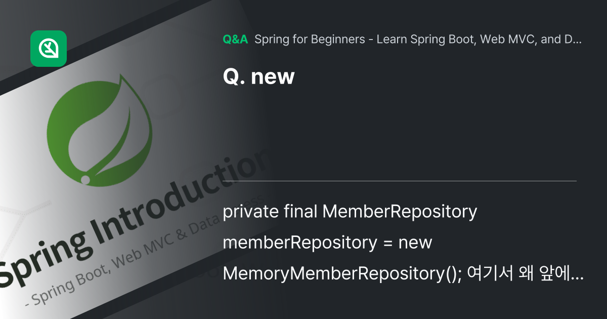 new - Inflearn | Community Q&A