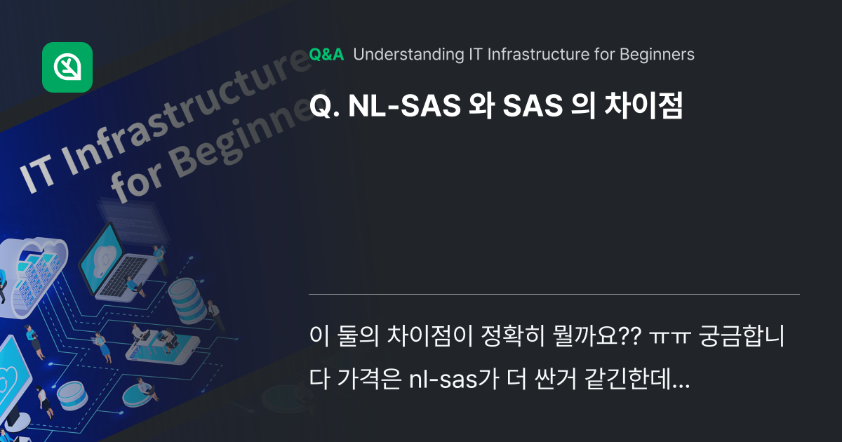 NL-SAS 와 SAS 의 차이점 - Inflearn | Community Q&A