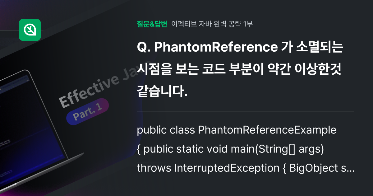 PhantomReference 가 소멸되는 시점을 보는 코드 부... - 인프런 | 커뮤니티 질문&답변