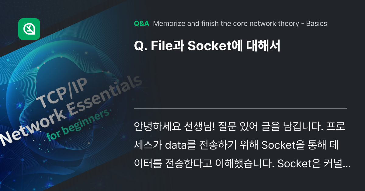 File과 Socket에 대해서 - Inflearn | Community Q&A