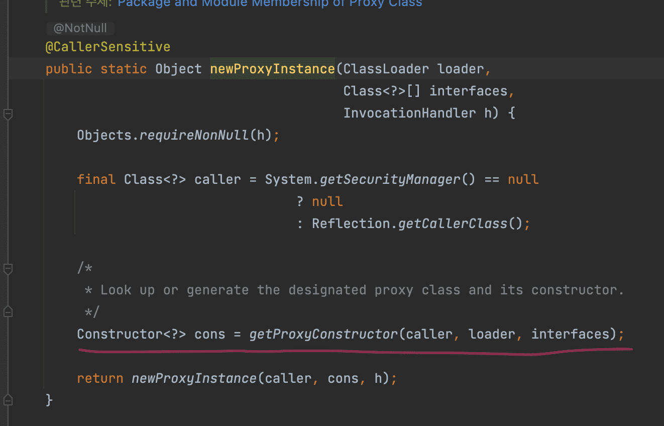 Proxy.newProxyInstance 의 두번째 인자가 배열인... - 인프런 | 커뮤니티 질문&답변