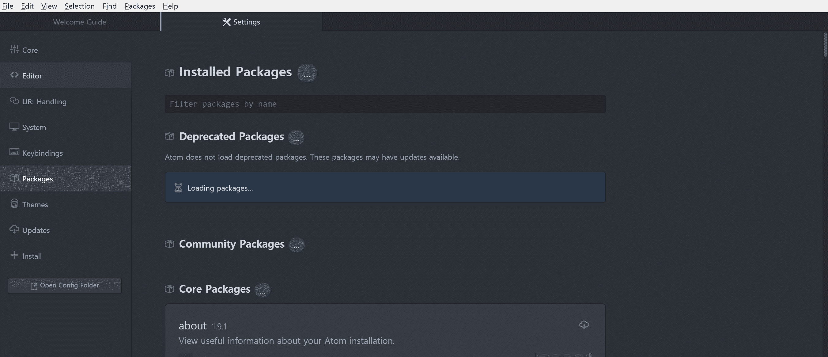 Atom에서 Package를 찾지를 못합니다. - 인프런 | 커뮤니티 질문&답변