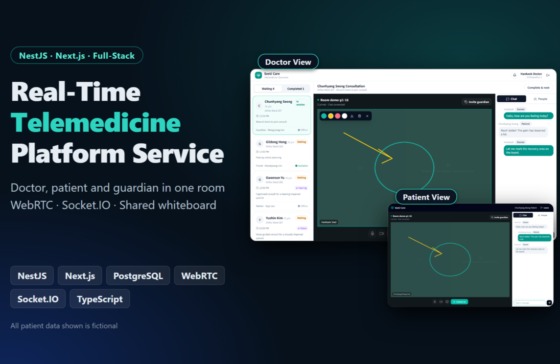 NestJS · Next.js로 만드는 실시간 화상진료 — 의사·환자·보호자가 한 진료실에서 만나는 풀스택 강의 ...