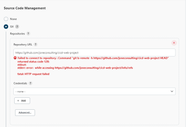  Git Repository URL Returned Status Code 128 