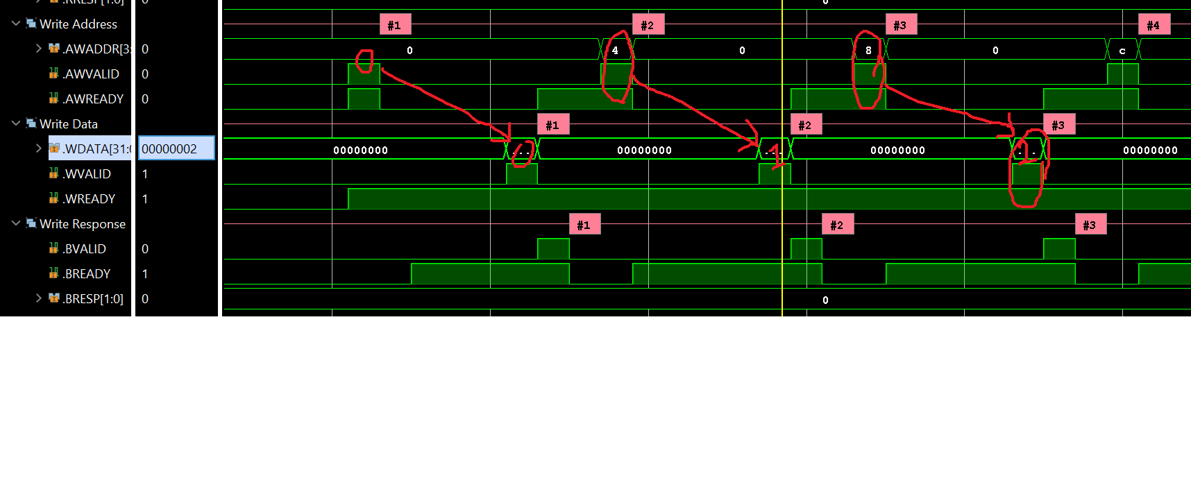 7장 AXI4 lite channel waveform 관련 질문 ... - 인프런 | 커뮤니티 질문&답변